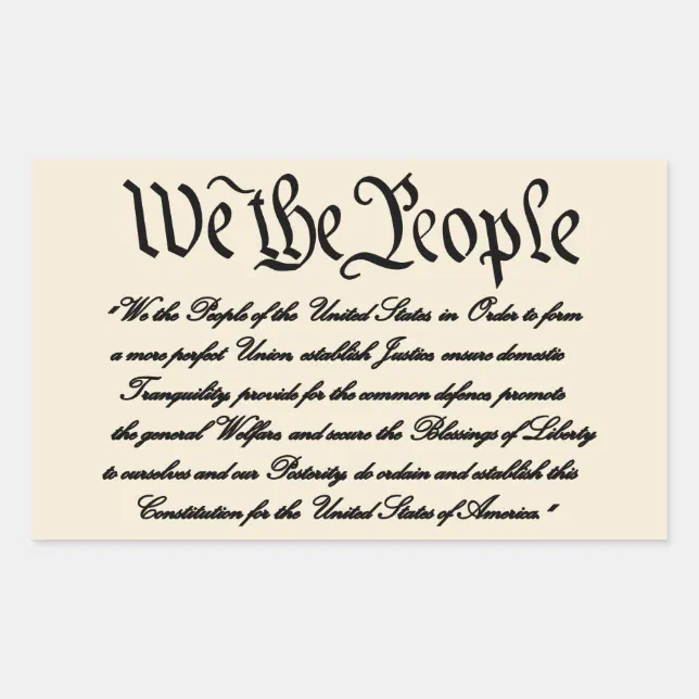 United States Preamble Rectangular Sticker | Zazzle