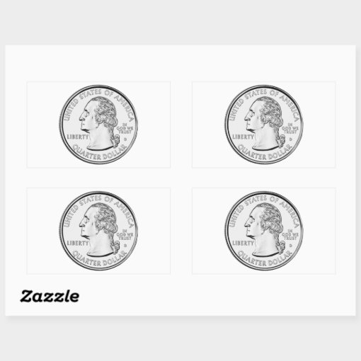 United States Quarter Coin Rectangular Sticker | Zazzle