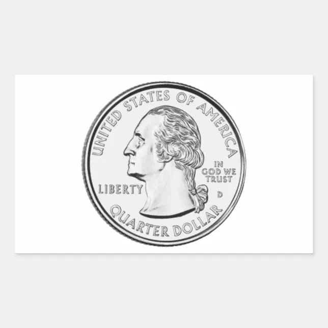 United States Quarter Coin Rectangular Sticker | Zazzle