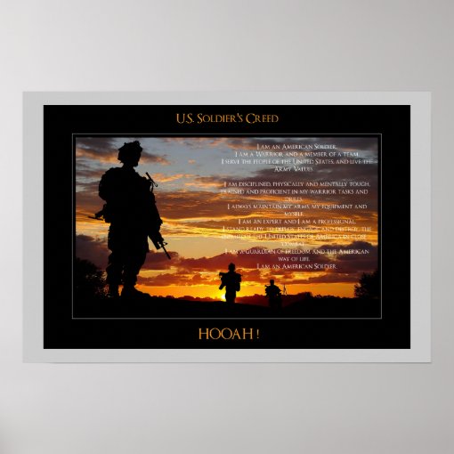United States Soldier's Creed Poster | Zazzle