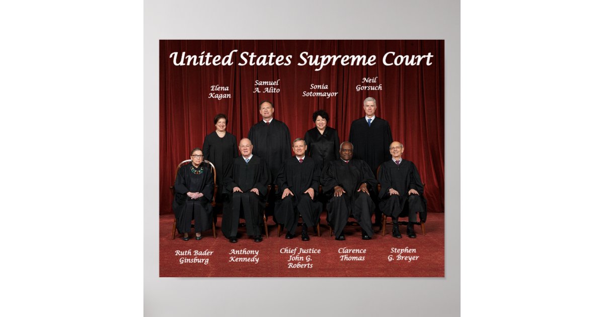 United States Supreme Court Justices Poster | Zazzle