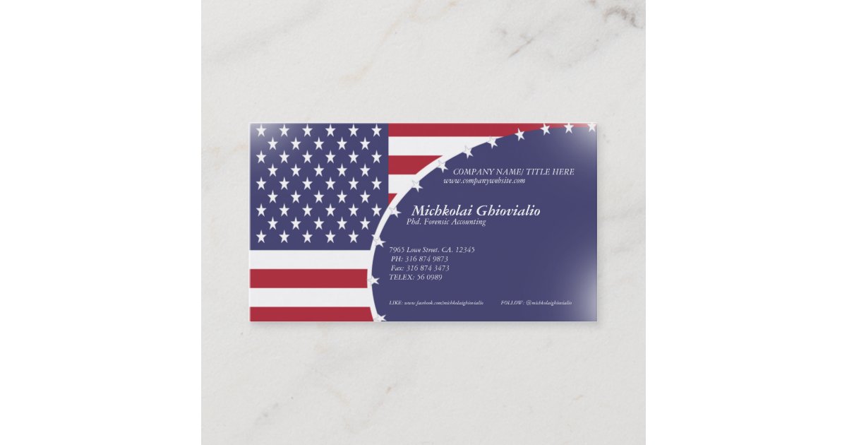 United States USA Flag Business Card | Zazzle.com