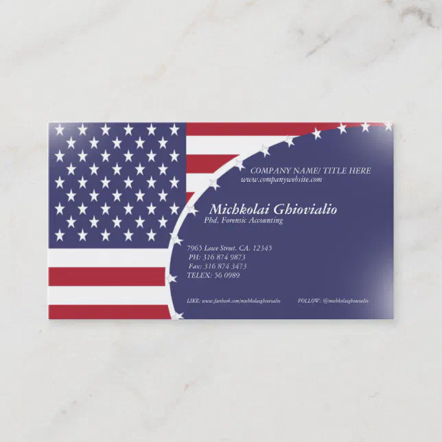 United States USA Flag Business Card | Zazzle