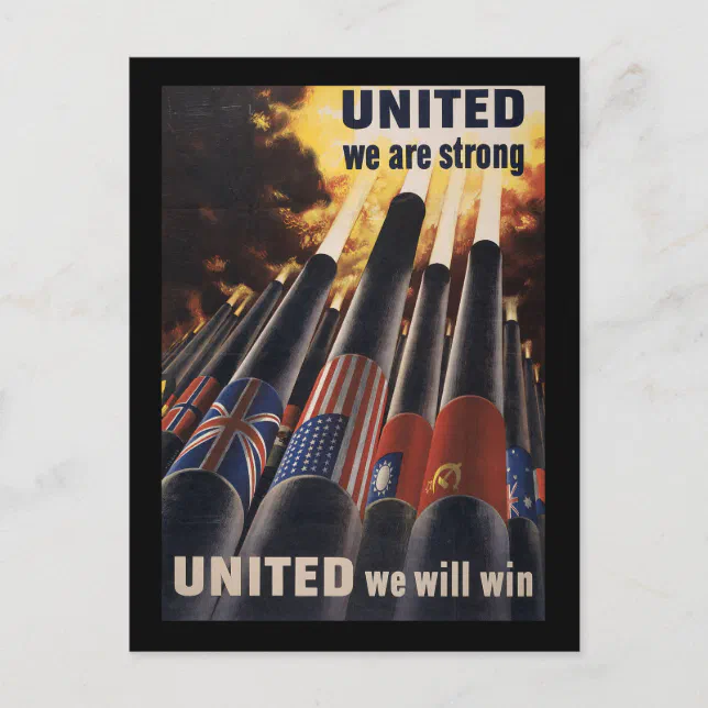 United We Are Strong United We Will Win Postcard | Zazzle