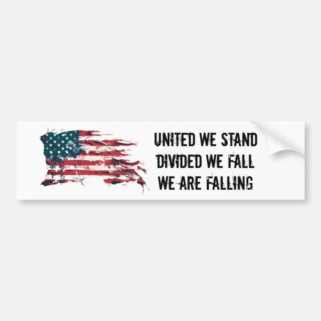 United We Stand - Divided We Fall Bumper Sticker | Zazzle