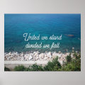 United we stand divided we fall proverb poster | Zazzle