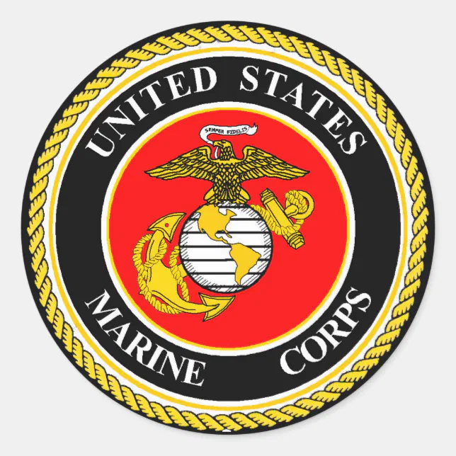UNITES STATES MARINE CORPS CLASSIC ROUND STICKER | Zazzle