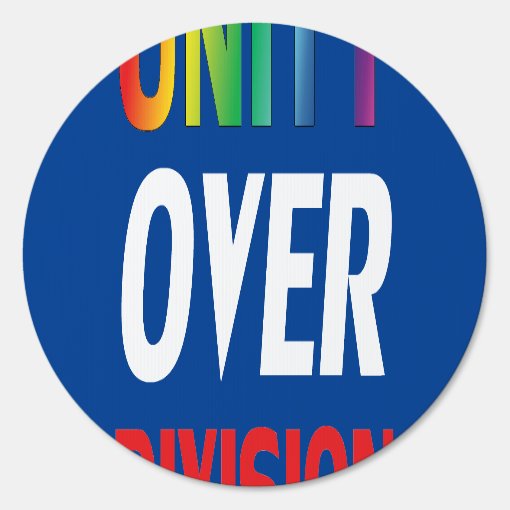 Unity over Division red white blue lgbtq pride Sign | Zazzle