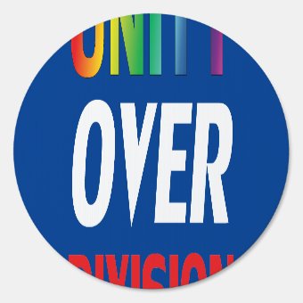 Unity over Division red white blue lgbtq pride Sign | Zazzle