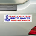 UNITY PARTY Trump Vance Tulsi Elon RFKJ Vivek Bumper Sticker | Zazzle