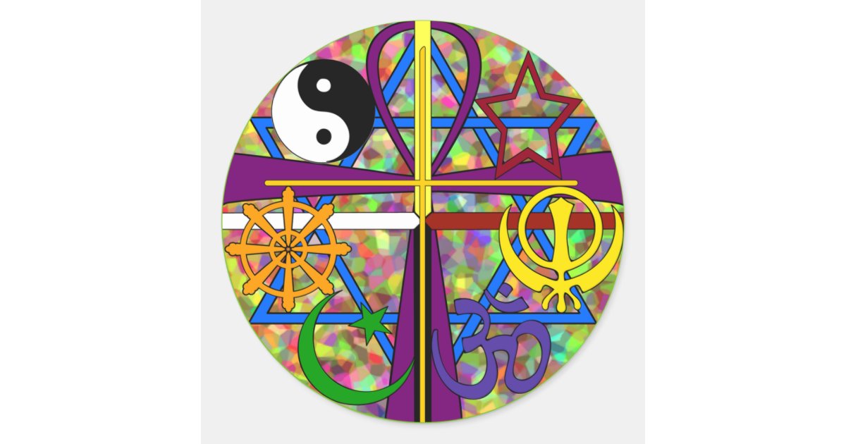 Unity Spiritual Symbols Classic Round Sticker | Zazzle