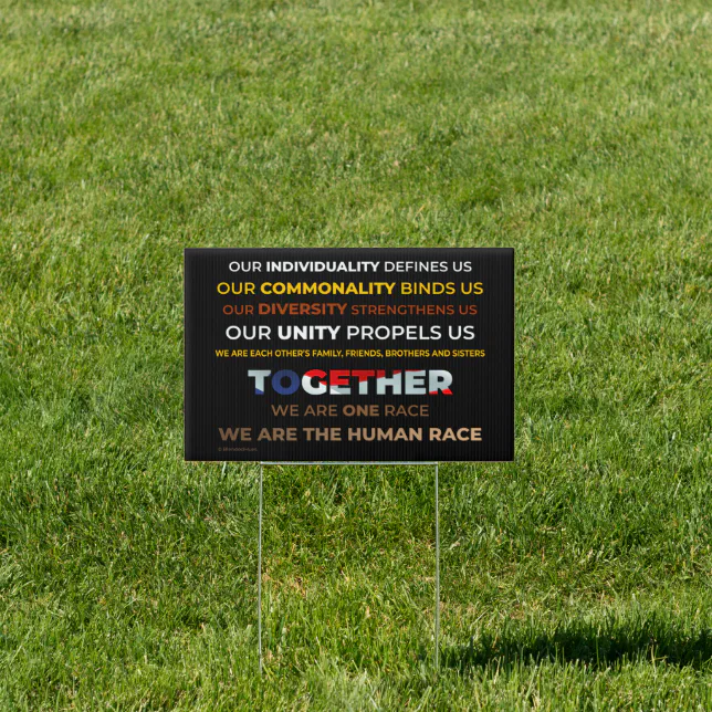 Unity Yard Sign with Flag(12 x 18) | Zazzle