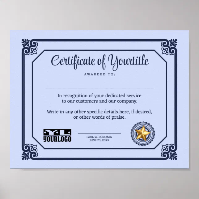 Universal employee volunteer student recognition p poster | Zazzle