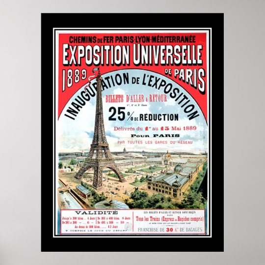Universal Exposition Paris 1889 Vintage Poster | Zazzle.com