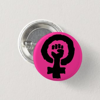 Universal Female symbol Solidarity hand Hot Pink Pinback Button | Zazzle