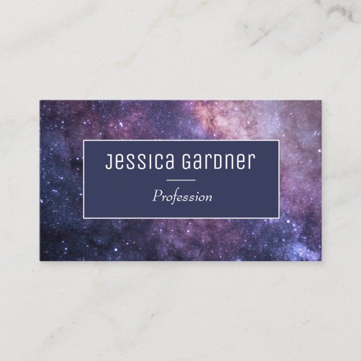 Universe Cosmic Galaxy Dark Purple Elegant Modern Business Card ...