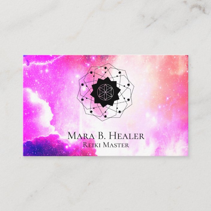 * Universe Cosmic Sacred Geometry Purple Pink Business Card | Zazzle.com