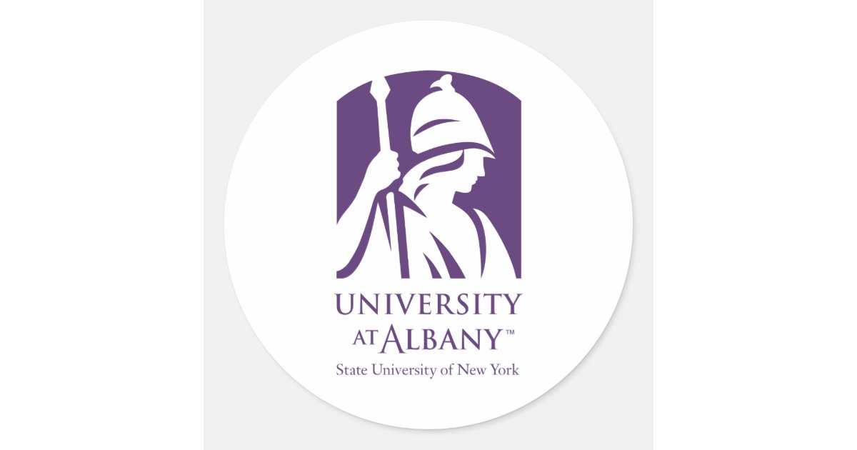 University at Albany Iconic Logo Classic Round Sticker | Zazzle