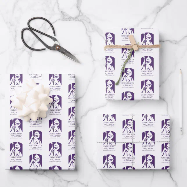 University at Albany Iconic Logo Wrapping Paper Sheets | Zazzle