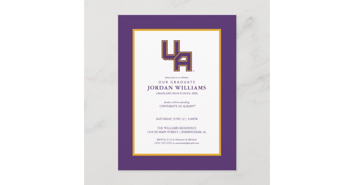 University at Albany Initials Logo Announcement Postcard | Zazzle