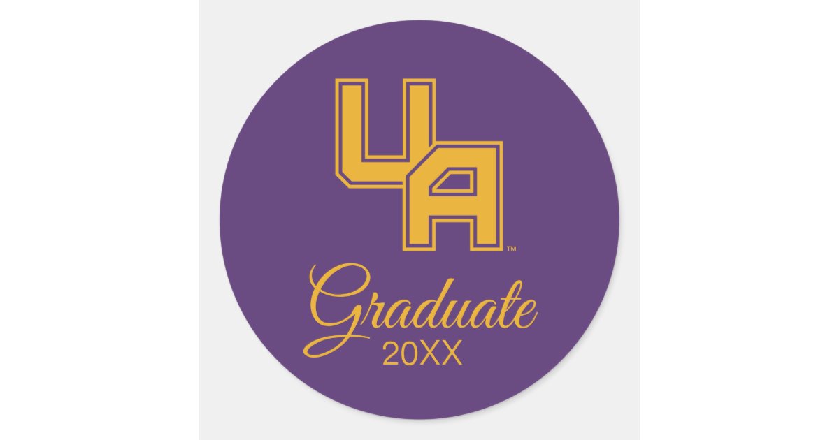 University at Albany Initials Logo Classic Round Sticker | Zazzle