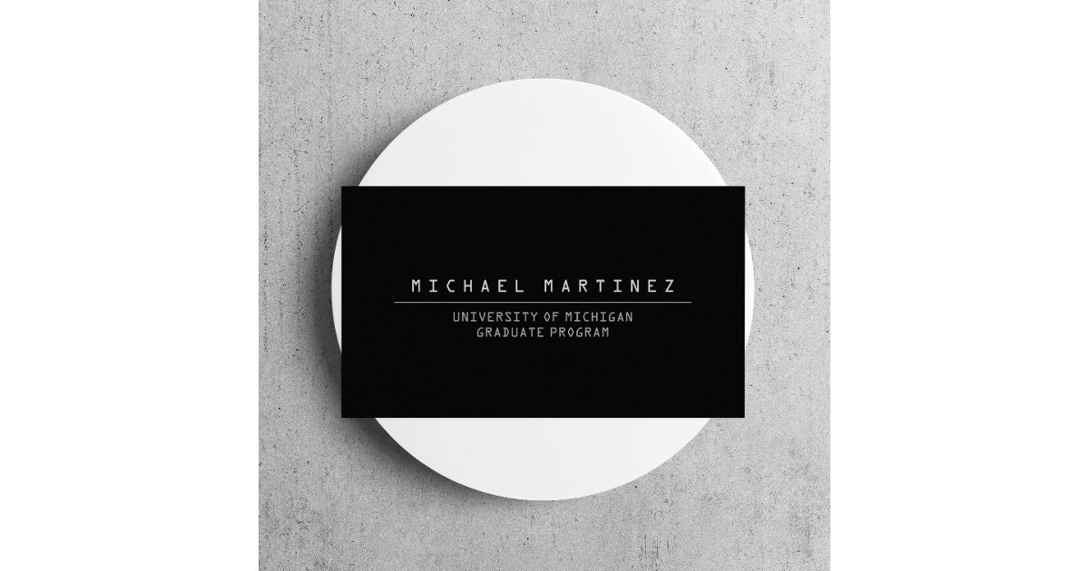 UNIVERSITY/COLLEGE STUDENT BLACK Business Card | Zazzle