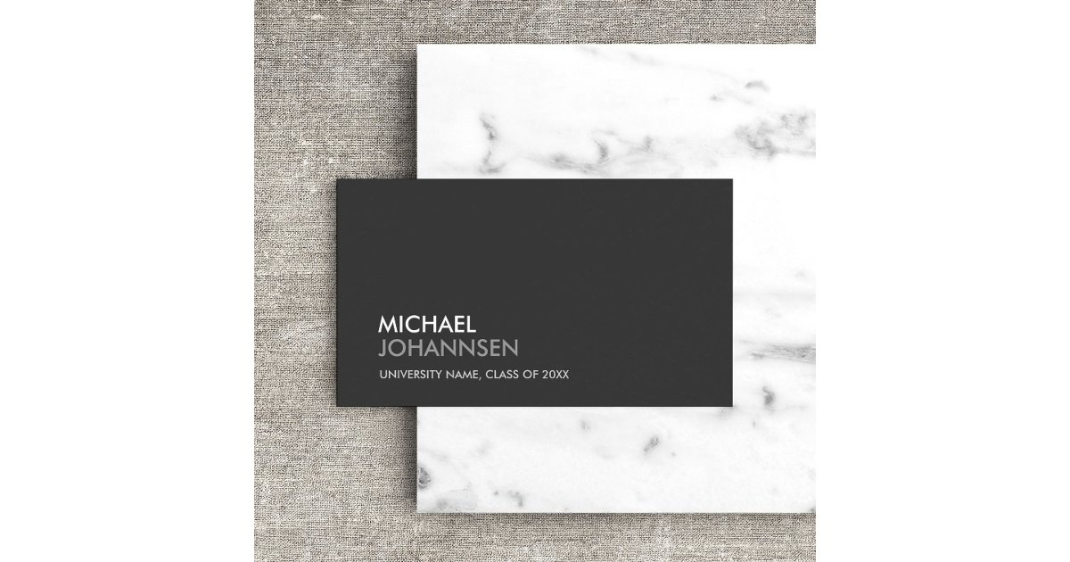 UNIVERSITY/COLLEGE STUDENT DARK GRAY CALLING CARD | Zazzle