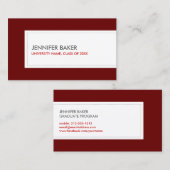 UNIVERSITY/COLLEGE STUDENT DEEP RED CALLING CARD | Zazzle