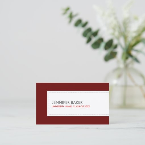 UNIVERSITY/COLLEGE STUDENT DEEP RED CALLING CARD | Zazzle