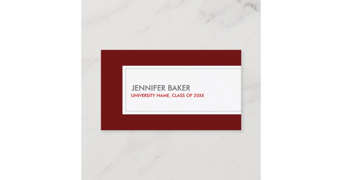 UNIVERSITY/COLLEGE STUDENT DEEP RED CALLING CARD | Zazzle