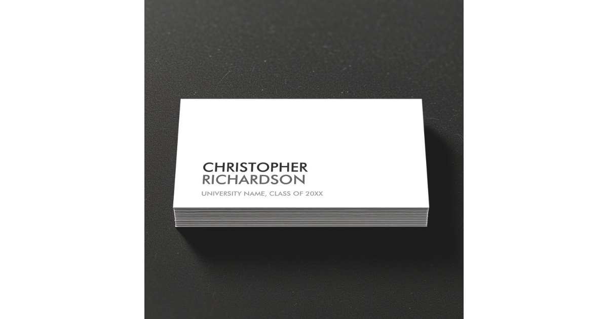 UNIVERSITY/COLLEGE STUDENT WHITE Business Card | Zazzle