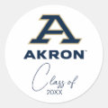 University of Akron | A Akron Classic Round Sticker | Zazzle