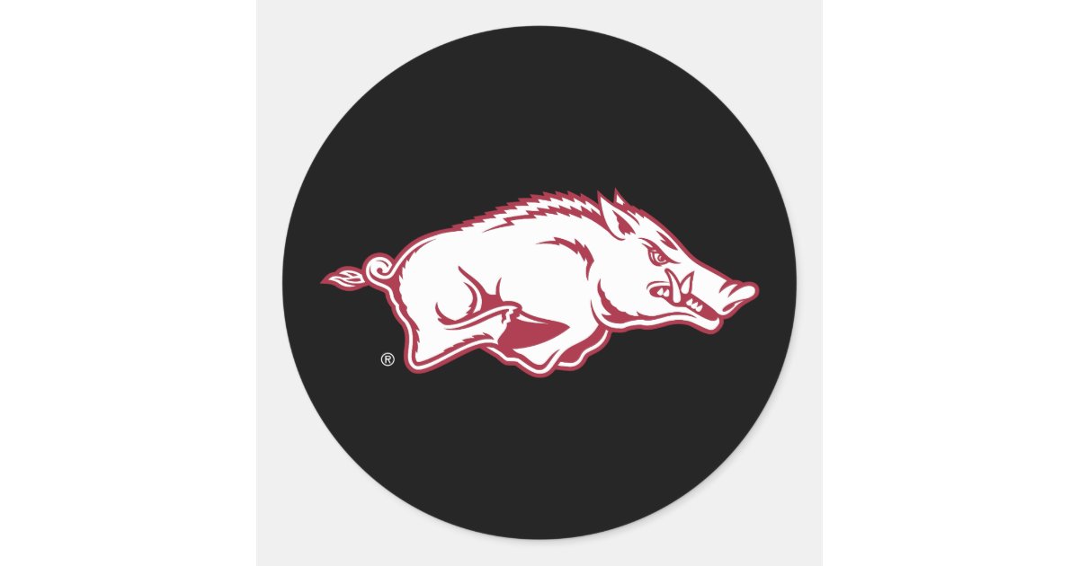 University of Arkansas Razorbacks Logo Classic Round Sticker | Zazzle