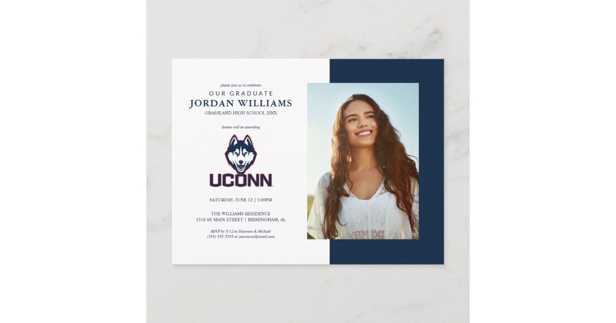 University of Connecticut Huskies Announcement Postcard | Zazzle