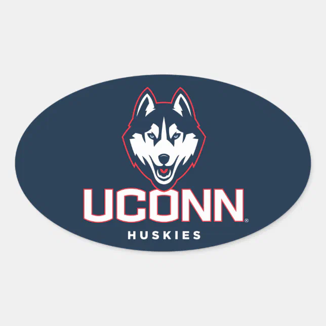 University of Connecticut Huskies Oval Sticker | Zazzle