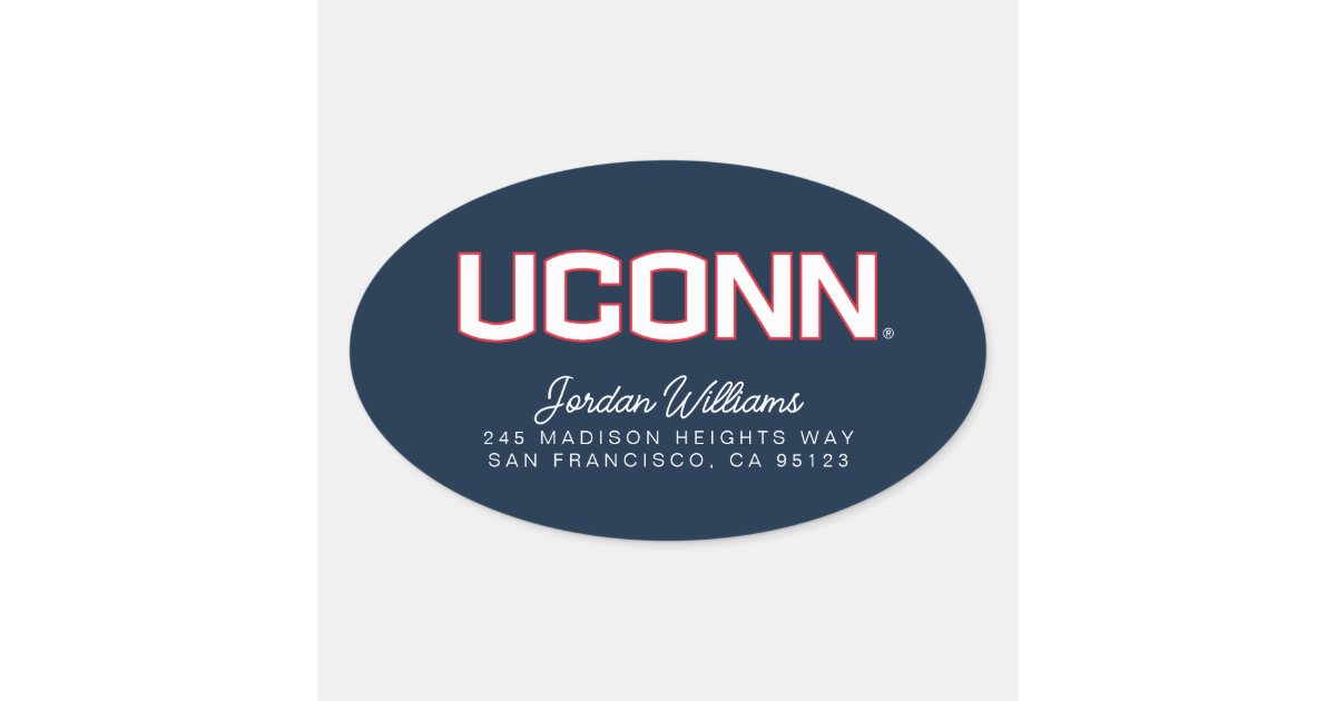 University of Connecticut | UCONN Oval Sticker | Zazzle