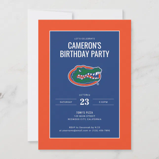 University of Florida Gators Birthday Invitation | Zazzle