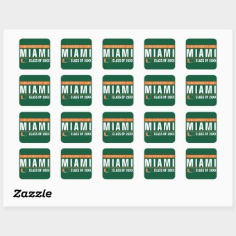 University of Miami Alumni Square Sticker | Zazzle