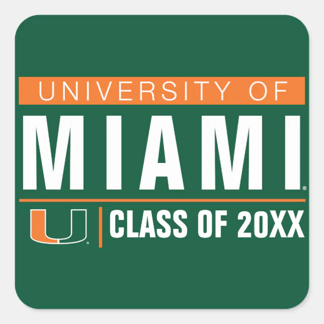 University of Miami Alumni Square Sticker | Zazzle