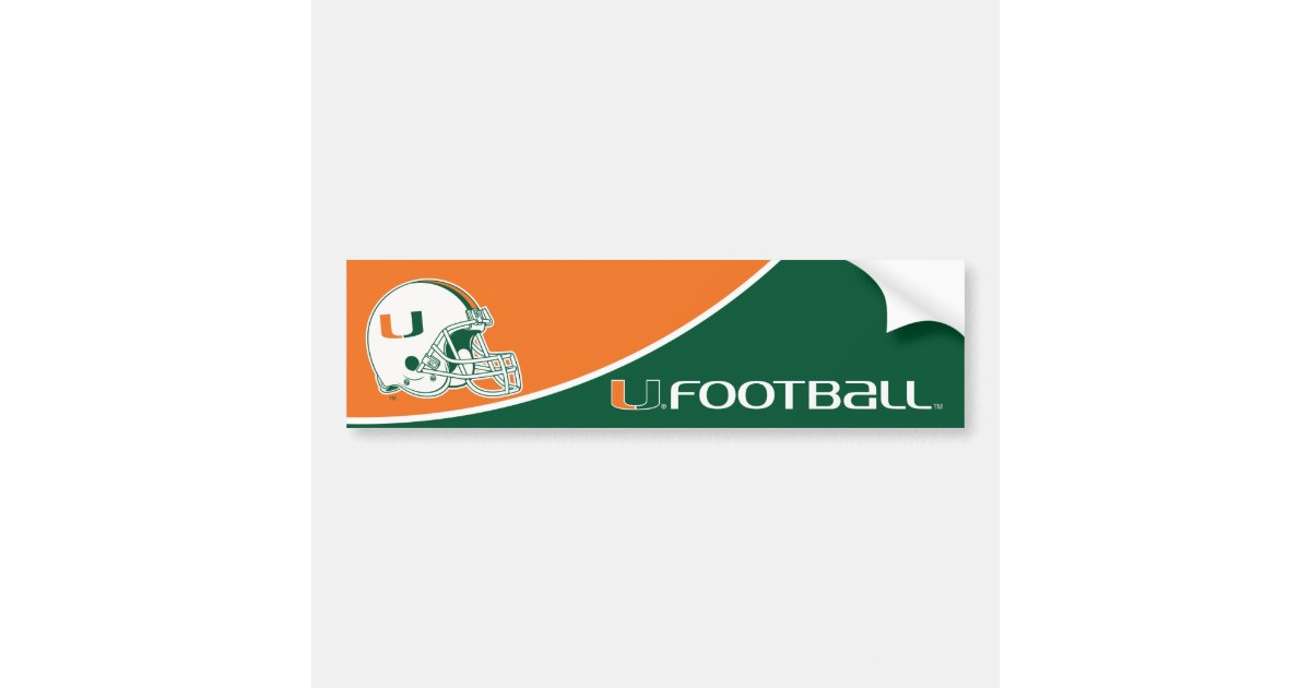University of Miami Football Bumper Sticker | Zazzle