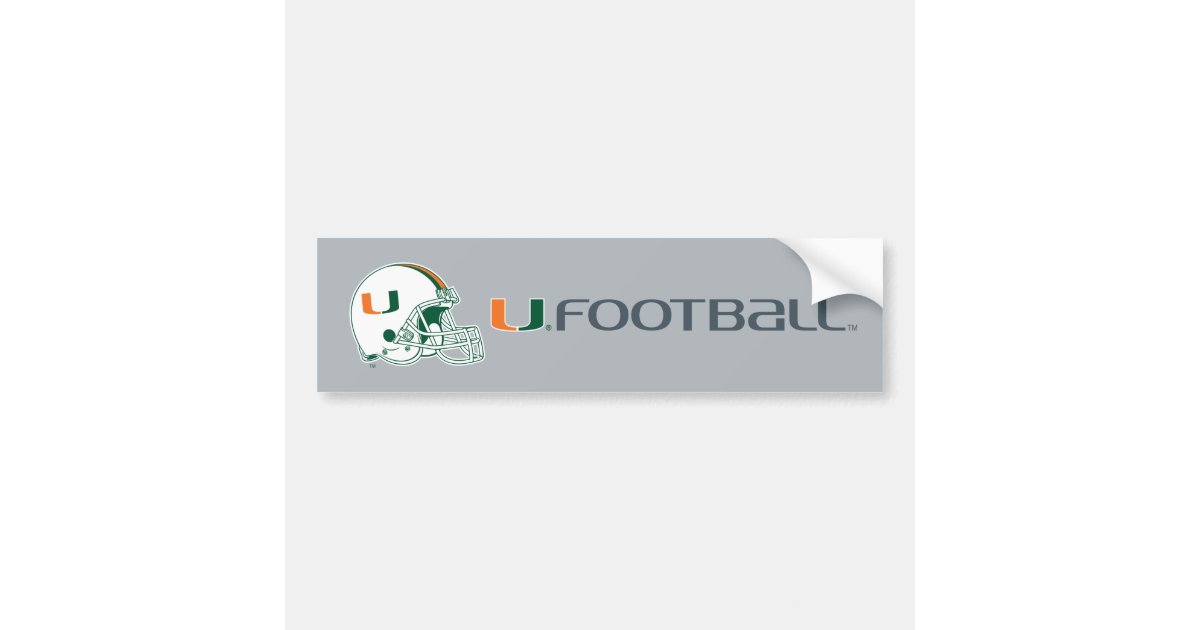 University of Miami Helmet Bumper Sticker | Zazzle