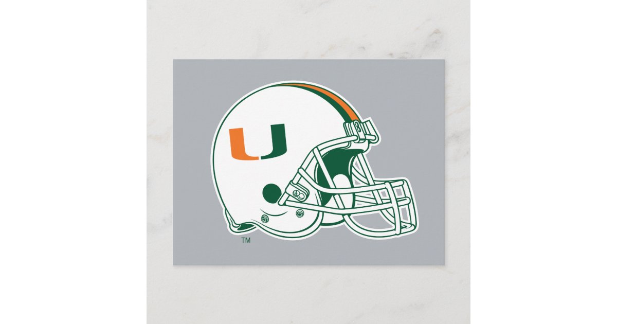 University of Miami Helmet Postcard | Zazzle
