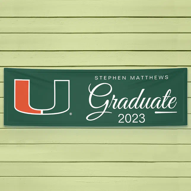 University of Miami Primary | Graduation Banner | Zazzle