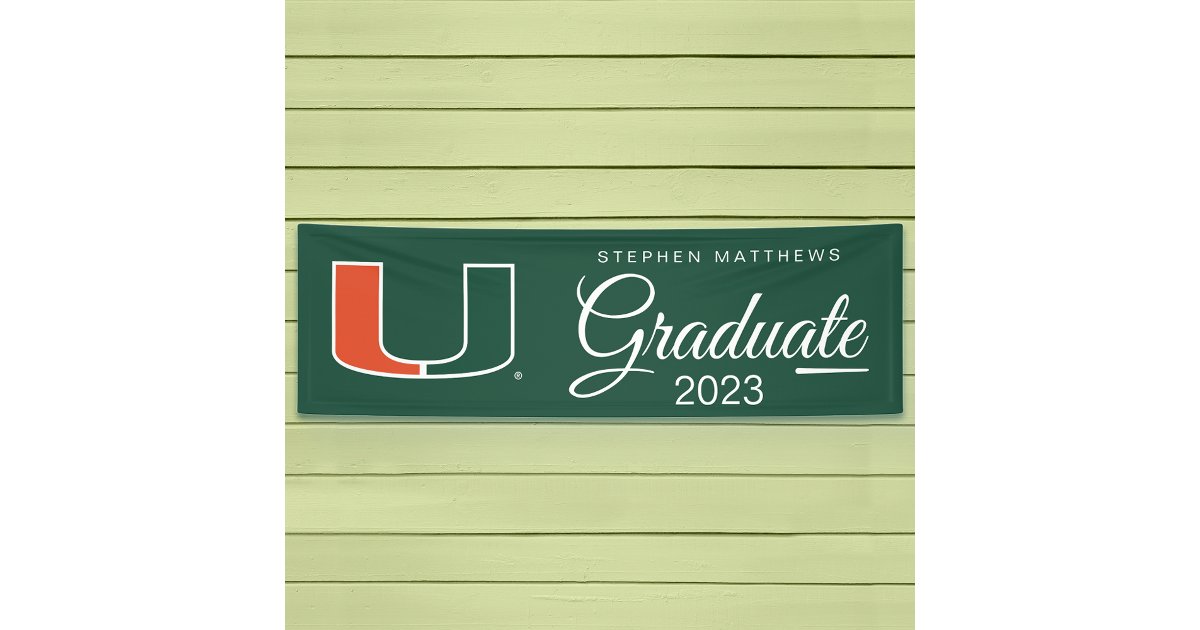 University of Miami Primary | Graduation Banner | Zazzle