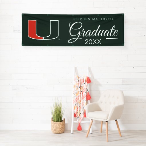 University of Miami Primary | Graduation Banner | Zazzle