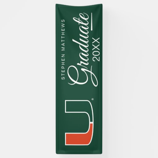 University of Miami Primary | Graduation Banner | Zazzle