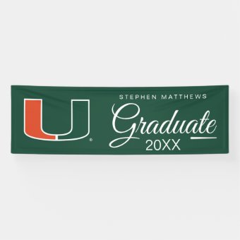 University of Miami Primary | Graduation Banner | Zazzle