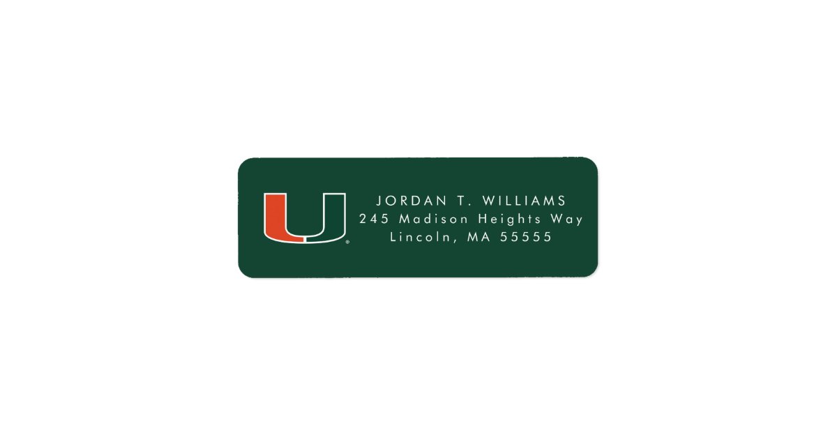 University of Miami Primary | Graduation Label | Zazzle