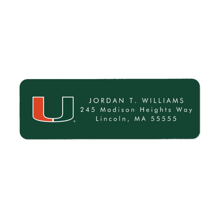 University of Miami Primary | Graduation Label | Zazzle