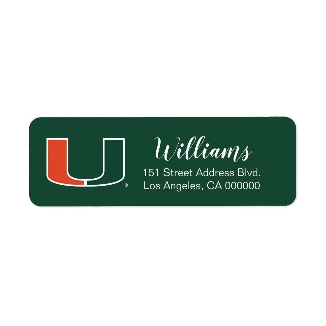 University of Miami Primary | Holiday Label | Zazzle